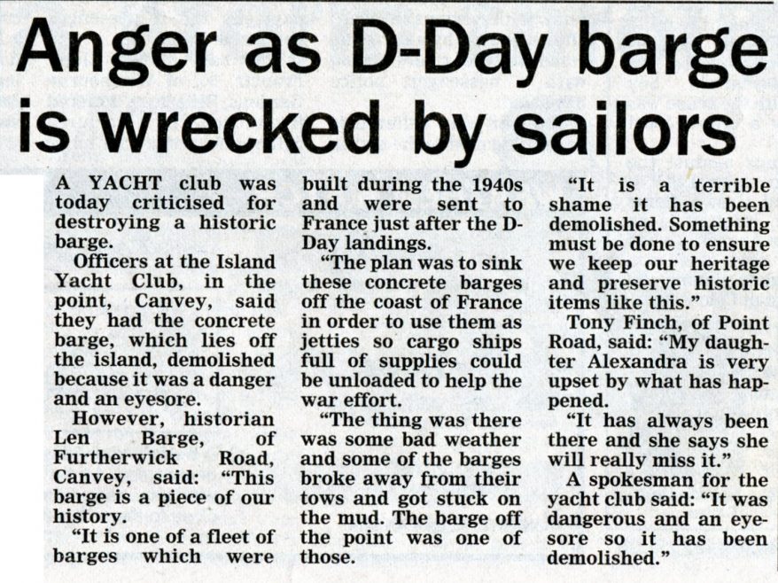 Anger as D-Day barge is wrecked by sailors | Newspaper articles ...