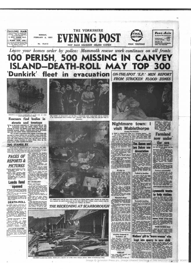 Yorkshire Post 2nd February 1953 | Papers and Reports | CanveyIsland.org